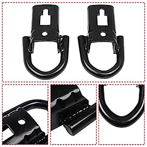 ELITEWILL Front Bumper Tow Hook Shackles with Black Powder Coating Fit for Ford F150 2009-2019 Replace OEM FL3Z-17N808-A