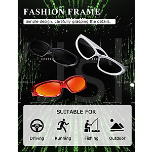 kimorn Wrap Around Polarized Sunglasses Womens men Swift Oval Fashion Sport Shades Sun Glasses (Matte black/Silver Grey/Red)