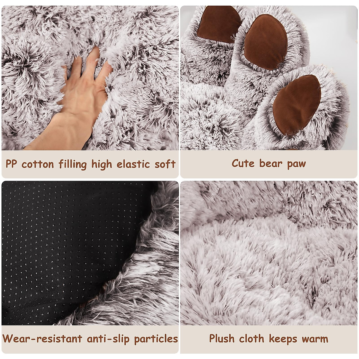 Pet Round Bed of Paw Shape Dog Bed Large Round Calming Dog Bed Comfortable and Soft Fur Beds for Large Dogs Pet Supplies Clearance, X-Large Size (31"×31"×16")