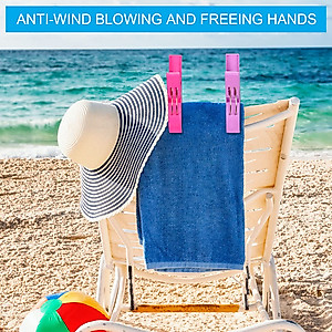 Semjikoy 8 Pack Beach Towel Clips, Plastic Chair Clips Towel Holder Clothes Pins Clothes Pegs Hanging Clip Clamps, Beach Accessories for Vacation