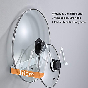 Pot Lid Organizer, Metal Double Slots Lid Holder for Kitchen Cabinet Door or Wall Mounted, Storage Cutting Boards, Bakeware, Pots & Pans, Serving Trays Black free size