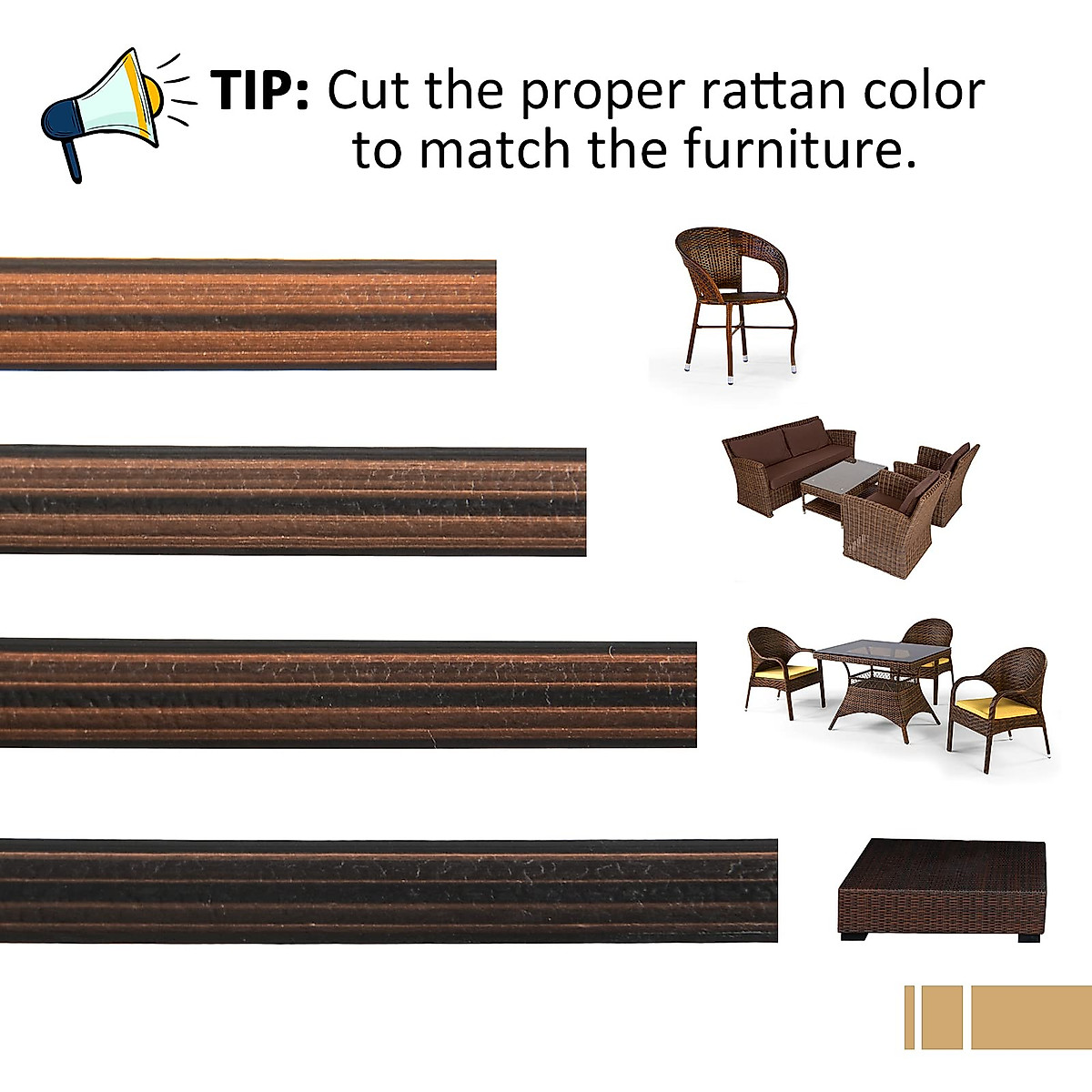 459 FT Long Size Rattan Fix Kit - Wicker Repair Material Rattan Repair Kit with Premium New Materials Wicker Repair Supplies for Rattan Chair Sofas Screens and Storage Basket