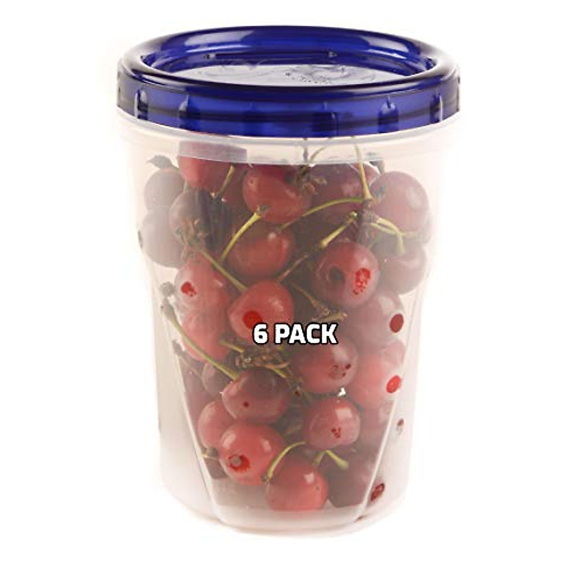 [6 PACK] 32 oz Twist Top Storage Deli Containers - Airtight Reusable Plastic Food Storage Canisters with Twist & Seal Lids, Leak-Proof - Meal Prep, Lunch, Togo, Stackable, BPA-Free Snack Containers