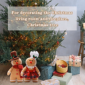 Shapeazy Gingerbread Plush Stuffed Animal,Christmas Stuffed Animal Stuffed Gingerbread Boy Girl,Gingerbread Man Plush Toys Christmas Decor Gingerbread Doll for Holiday Christmas Tree Gifts (Boy+Girl)