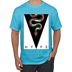 Hype Colorful White Box Snake Streetwear Men's Graphic T-Shirt, Light Turquoise, Large