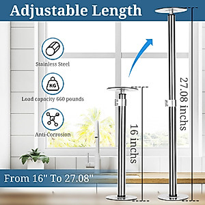 Undermount Sink Bracket for Kitchen,Adjustable Stainless Steel Undermount Sink Support,Sink Support Undermount Kit,Sink Repair Kit for Kitchen and Bathroom,Sink Support Legs（16 "To 27.08"）