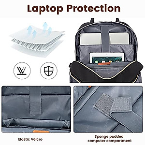 LOVEVOOK Laptop Backpack for Women, Unisex Travel Anti-theft Bag, Business Work Computer Backpacks Purse College Backpack for Men, Casual Hiking Daypack with Lock, 15.6 Inch, Black