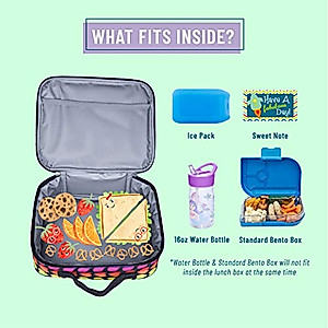 Wildkin Kids Insulated Lunch Box Bag for Boys & Girls, Reusable Kids Lunch Box is Perfect for Elementary, Ideal Size for Packing Hot or Cold Snacks for School & Travel Bento Bags (Rainbow Hearts)