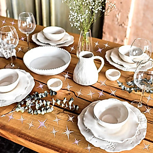 Keaziu 100PCS Star Confetti Sliver Star Foil Sequin Table Confetti for Wedding Birthday Halloween Party Wedding Valentine's Day Baby Shower Decorations Sliver