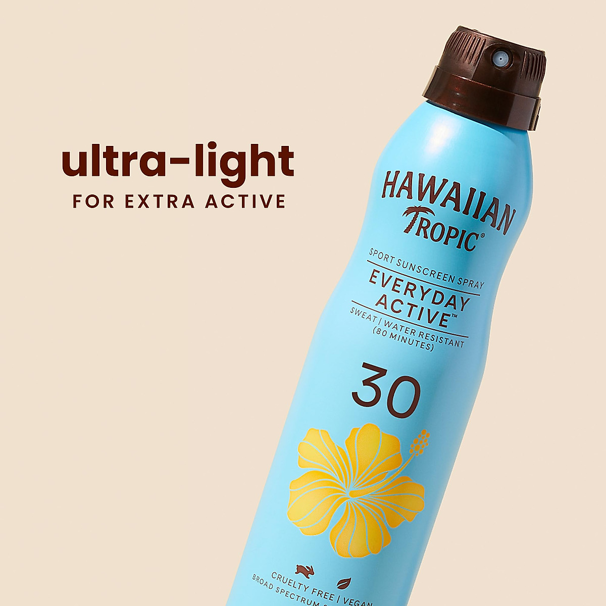 Hawaiian Tropic Everyday Active Clear Spray Sunscreen SPF 30, 6oz | Hawaiian Tropic Sunscreen SPF 30, Sunblock, Oxybenzone Free Sunscreen, Spray On Sunscreen, Body Sunscreen Spray, 6oz