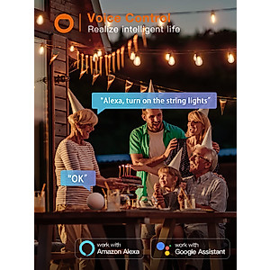 addlon 96FT Smart Outdoor String Lights with Remote, Dimmable Patio Lights with 30 LED Edison Waterproof Bulbs, String Lights for Outside Works with APP, Music Sync Outdoor Lights for Gazebo Backyard