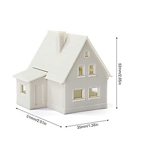 2 Sets N Scale 1:160 Model Blank Buildings Kit Unassembled House for Model Train Layout (B)