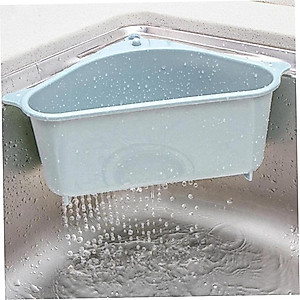 KUYYFDS Triangle Sink Storage Basket Suction Cup Hanging Kitchen Sink Vegetable Peel Trash Box Colanders Food Strainers