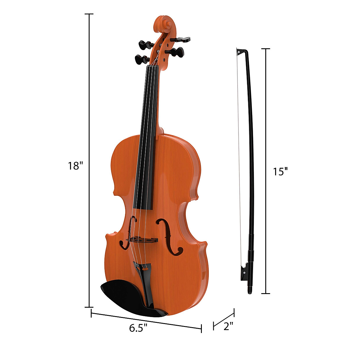 Hey! Play! Kid’s Toy Violin with 4 Adjustable Strings and Bow - Musical Sounds- Realistic-Looking Instrument for Learning Classical Music