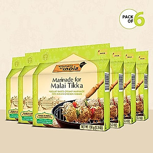 Kitchens of India Marinade for Malai Tikka, 150g (5.3 OZ), Yogurt Based Creamy Marinade for Authentic Barbecuing/Grilling Chicken Kebabs