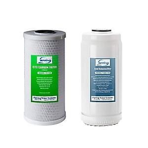 iSpring F2WGB21BPB Whole House 4.5"x10" Water Filtration CTO Carbon Block and Lead Reducing Water Filter Replacement Cartridge Pack Set