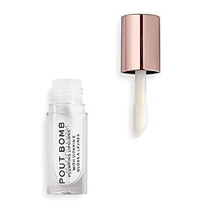 Makeup Revolution Pout Bomb Plumping Gloss, Lip Plumper Gloss To Increase Lip Volume, Contains Vitamin E, Glaze, 4.6ml