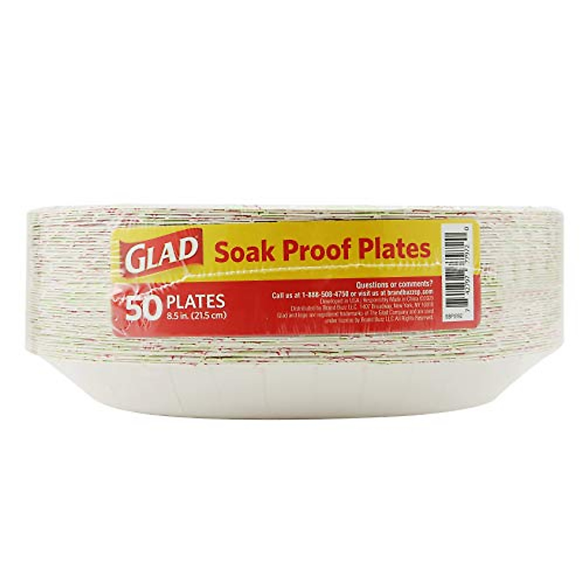 Glad Disposable Paper Plates for All Occasions | 8.5 Diameter, 50 Count Bulk Paper Plates, Pink Flower Print & Disposable Plastic Cutlery, Assorted Set