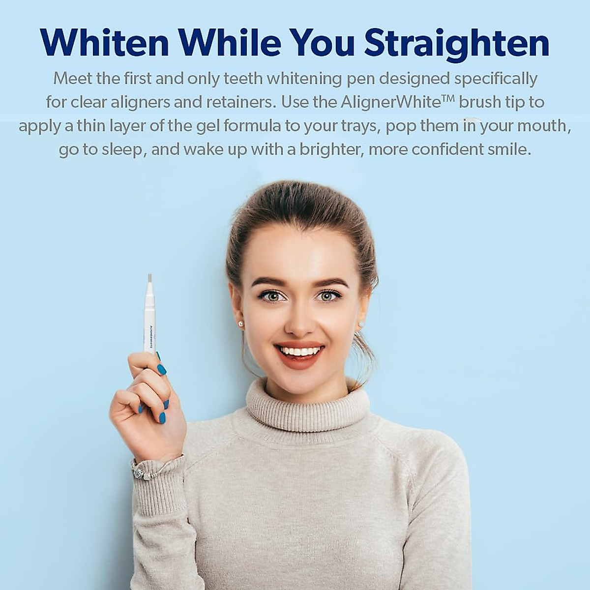 EverSmile AlignerWhite Teeth Whitening Pen | for Clear Aligners and Retainers, Aligner Whitener, Gel Whitening Pen in Fresh Mint. Twist, Apply and Smile!
