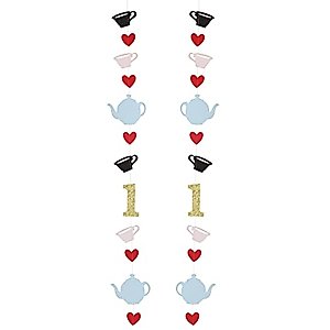 Alice In Onederland Banner For Wall Decor - Tea For Two Birthday Decorations, First Birthday Photo Backdrop,blue Wonderland For 1st Birthday Party Surprise