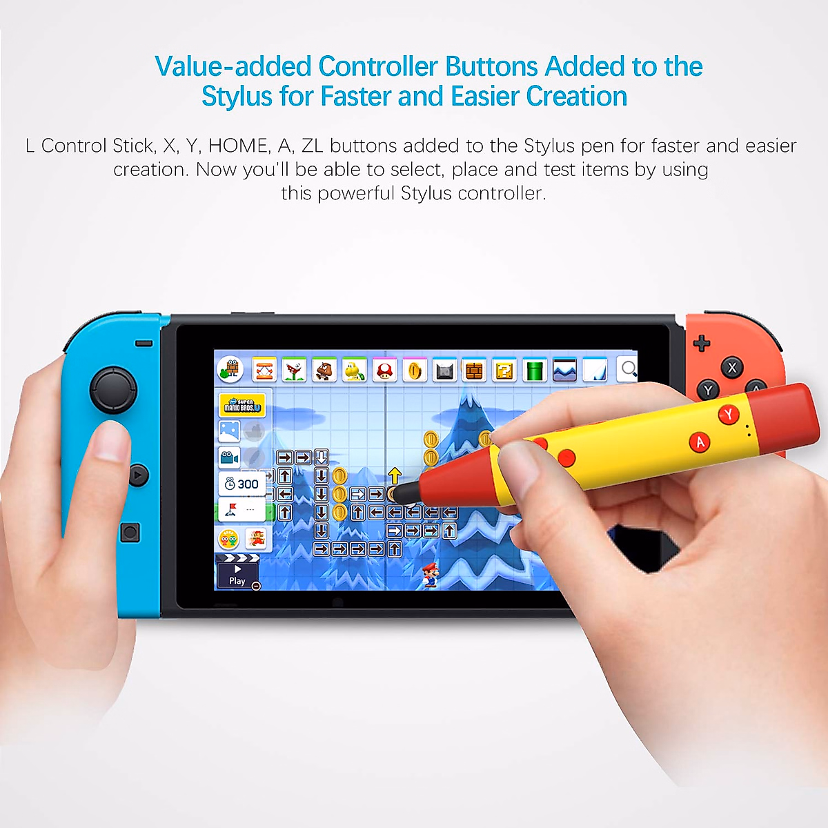 DarkWalker Stylus Touch Pen Wireless Bluetooth Game Controller, Stylus for Nintendo Switch Super Mario Maker 2