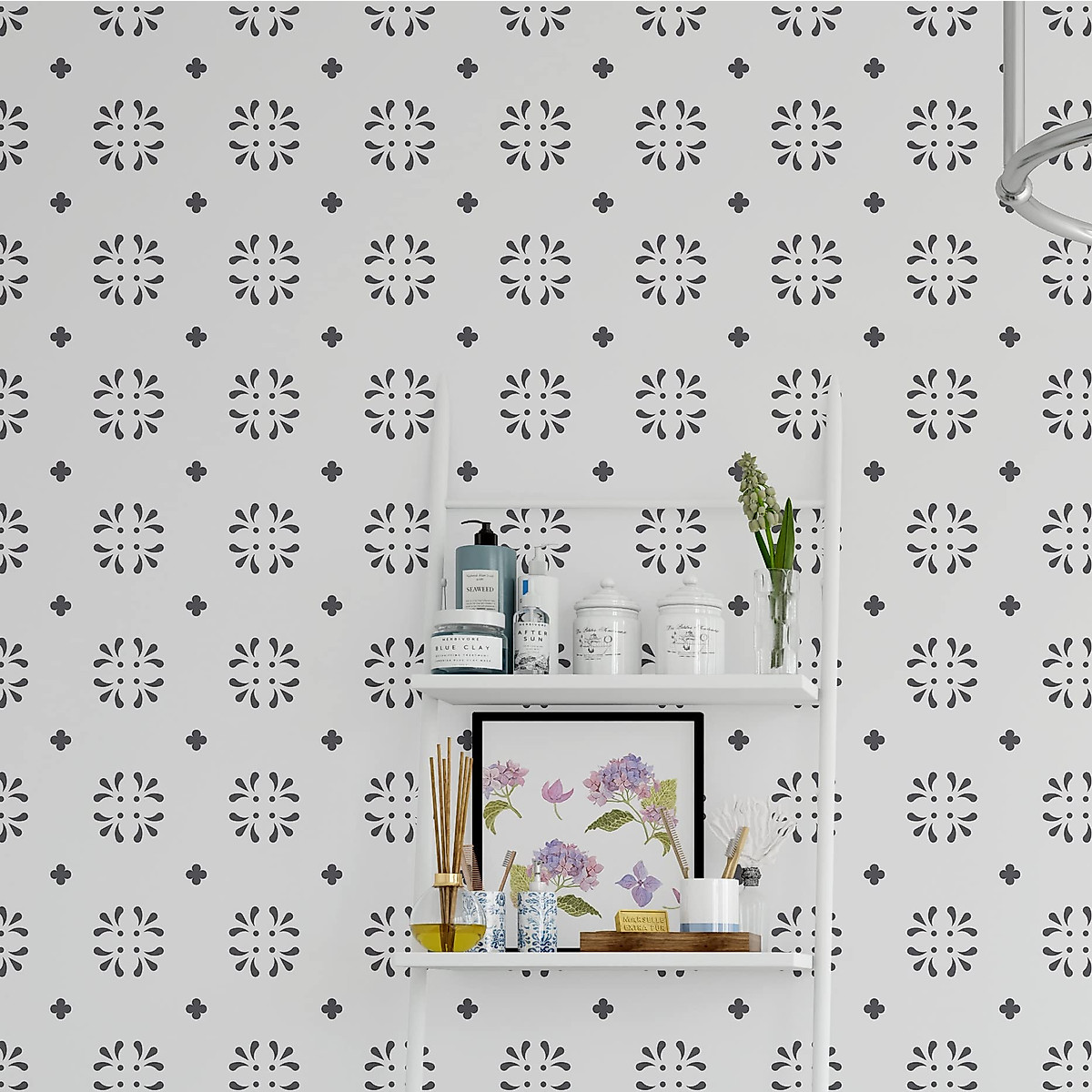 NEGLEX 16 Pack Tile Stencil Set (8X8 Inch), Mexican Stencil Pattern, Use As Floor Stencils Or Wall Stencils, Reusable Stencils for Painting Floor Furniture Canvas, DIY Mexican Talavera Home Décor