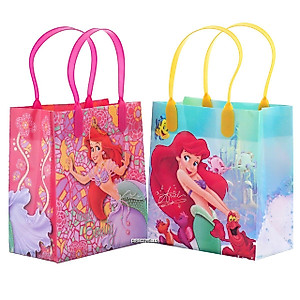 Disney Princess Little Mermaid Ariel Ocean Beauty Reusable Party Favor Goodie Small Gift Bags (12 Bags)