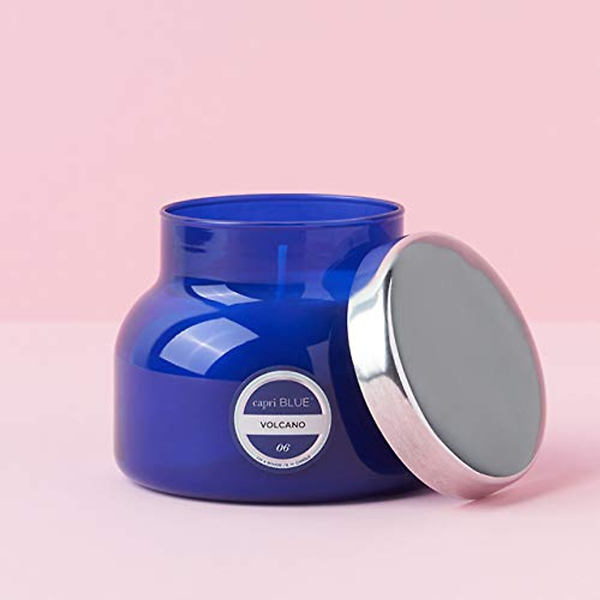 Capri Blue Petite Scented Candle with Glass Candle Holder - Luxury Aromatherapy Candle - 8 Oz - Volcano - Blue