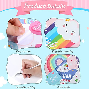 24 Pcs Rainbow Thank You Cards with Envelopes and Stickers, Baby Shower Thank You Notes Birthday Party Favors Christmas Wedding Supplies