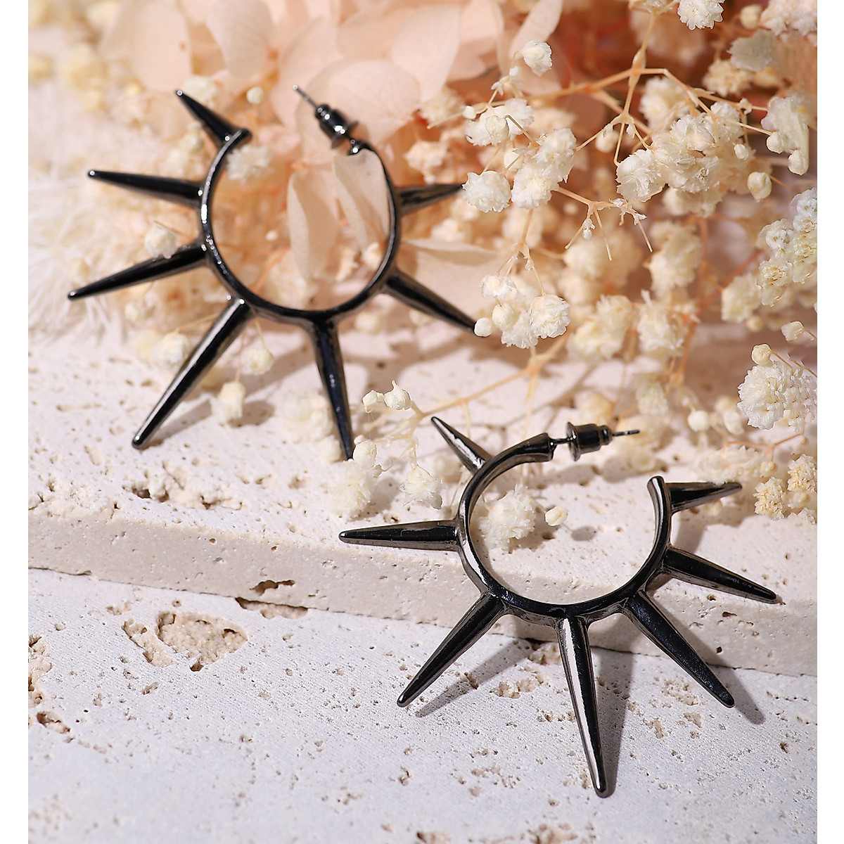 Sacina Gothic Punk Spike Earrings, Zinc Alloy Spike Earrings Pendant, Goth Jewelry Gift for Women, Men, Christmas Gift For Women, Men