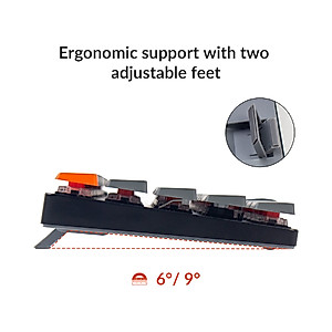 Keychron K7 65% Layout 68-Key Ultra-Slim RGB Backlit Hot-swappable Computer Keyboard for Mac Windows, Wireless Bluetooth/Wired USB Mechanical Keyboard with Low-Profile Optical Blue Switch