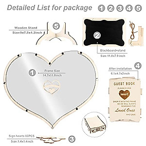 Vetoo Wedding Guest Book Alternative, Rustic Wedding Decorations for Guests to Sign, Baby Shower Guest Book Frame with 100 Wooden Hearts for Reception.