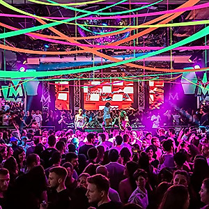 400feet Glow in The Dark Crepe Paper Streamers Party Supplies and Decorations UV Reactive Fluorescent Neon Paper Streamers Party Garland for Birthday, Neon Party Favors , Blacklight Party Supplies