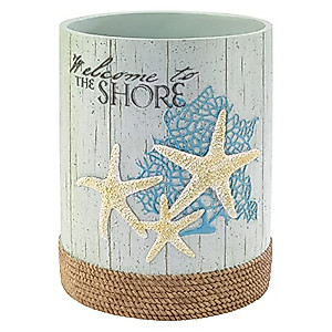 Avanti Linens - Wastebasket, Decorative Trash Can, Coastal Inspired Bathrom Decor (Beachcomber Collection)