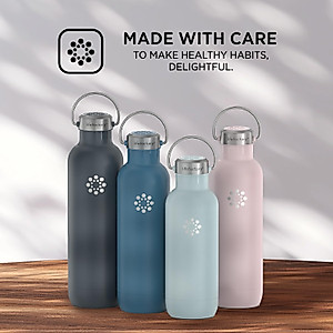 LIfeFactory Stainless Steel Vacuum-Insulated Sport Bottle, 24 Ounce, Mint