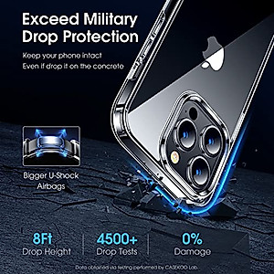 CASEKOO Upgraded Crystal Clear iPhone 14 Pro Max Case, [Never Yellow] [Exceed Mil-Grade Protection] Transparent Cover for Women Men Slim 14 Pro Max Phone Case 6.7 in, Clear