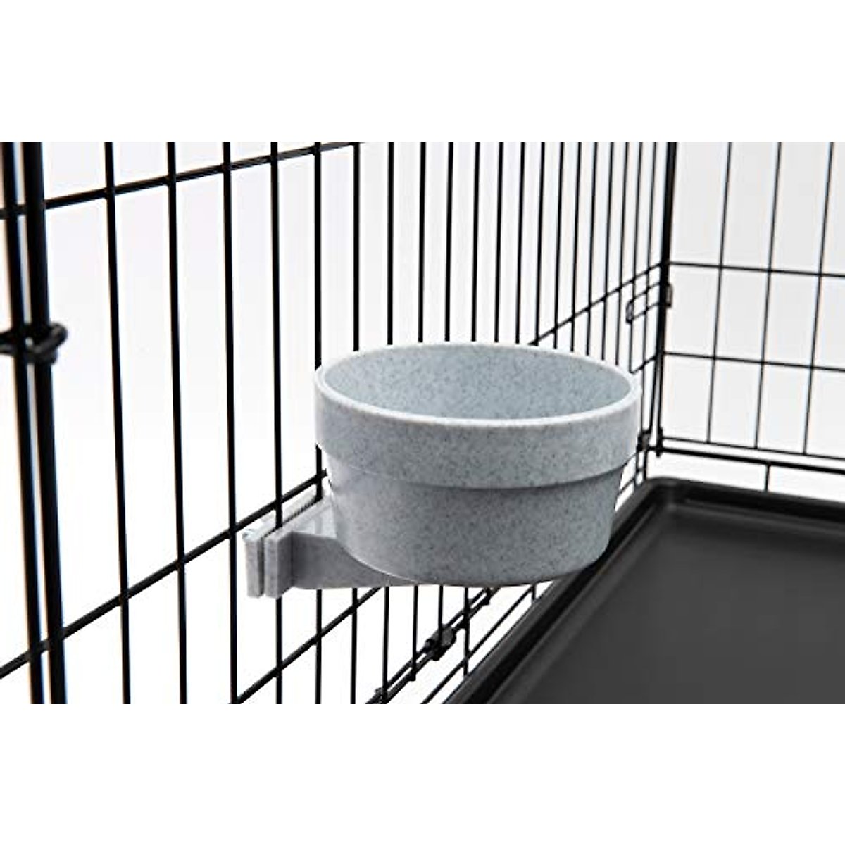 Lixit Quick Lock Removable Dog Kennel Bowls for Wire and Soft Sided Crates (20oz Wire Crate, Granite)