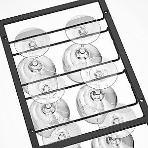 LACAFA Wine Glass Holder Under Cabinet Stemware Rack in Home Bar Kitchen Organization with 3 Rows Wine Glass Rack Hanger Storage Metal Organizer for Under Shelf Hanging (Black)