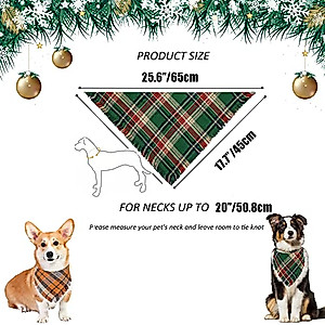 APLSTOW Fall Dog Bandanas 4 Pack, Halloween Thanksgiving Christmas Dog Bandana, Plaid Reversible Triangle Bibs Scarf for Medium and Large Dogs