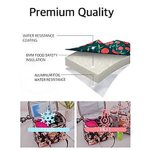 Kwang Min Patchwork Quilt Insulated Lunch Bag for Women,Reusable Lunch Box,Large Cooler for Office,Picnic Outdoors,Premium Waterproof Fabric,Ideal Classic Lunch Bag(Patchwork Quilt)