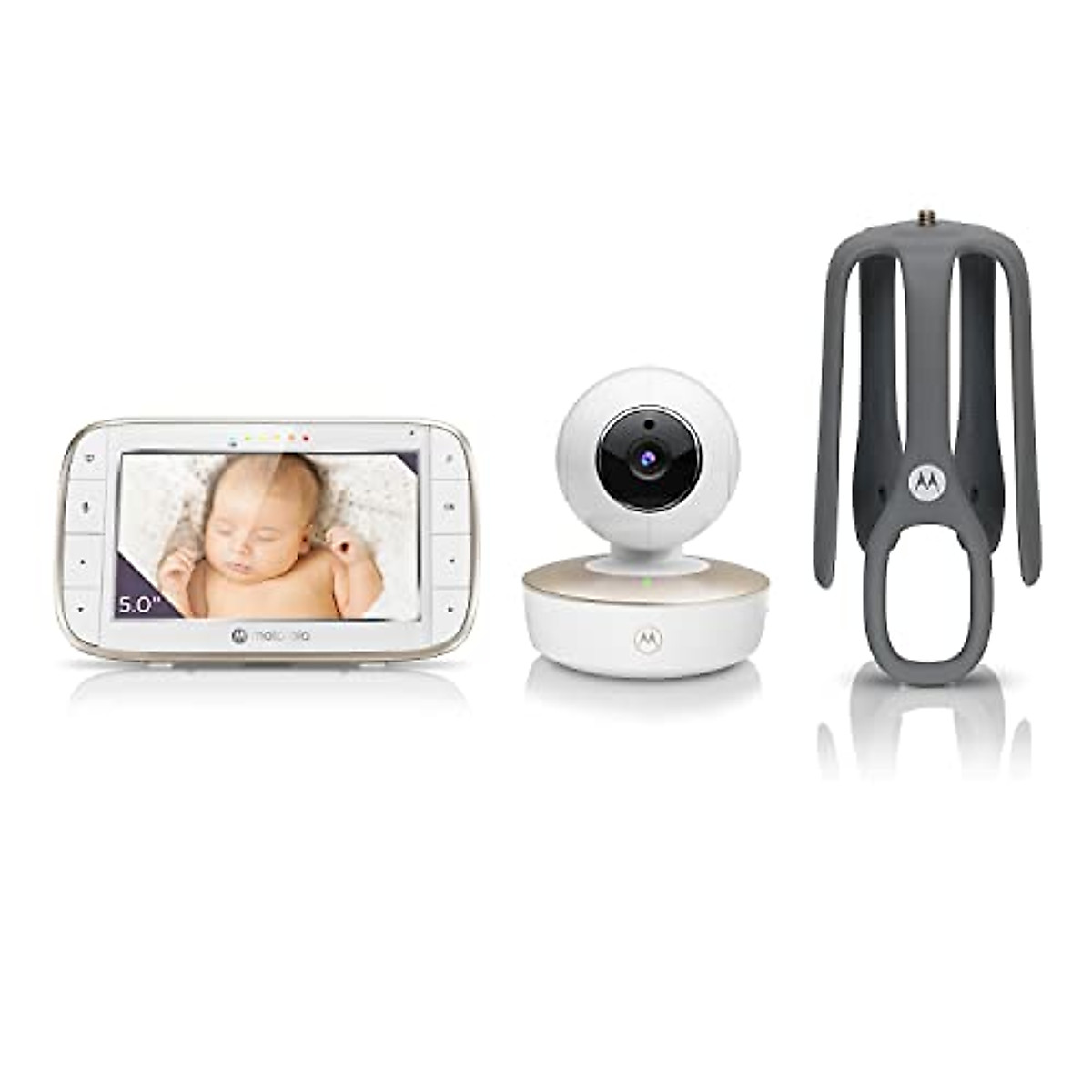 Motorola Baby Monitor - VM855-5 WiFi Video Baby Monitor with Camera and Crib Mount, HD 720p - Connects to Smart Phone App, 1000ft Range, 2-Way Audio, Remote Pan-Tilt, Digital Zoom, Room Temp, Music