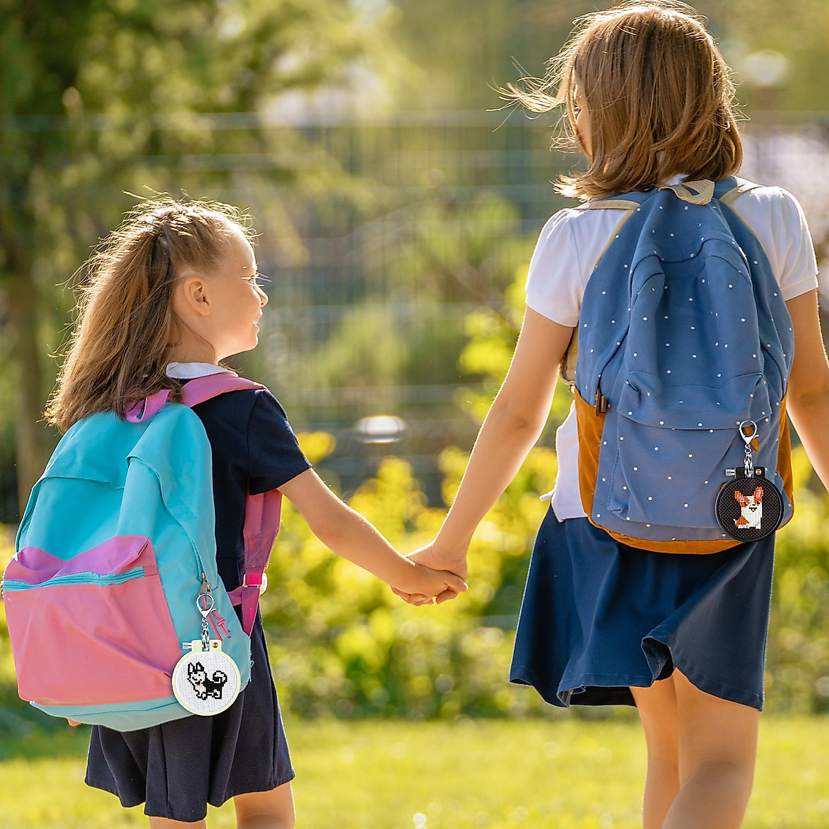 WATINC Embroidery Stitch Kit Cross Stitch Beginner Kit for Kids Stamped Cross Stitch Sewing Kit with Puppies Pattern Needle Point Starter Kit Sewing Set with Instructions 18PCS