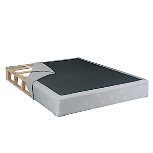 Spinal Solution, 8-Inch Sturdy Split Box Spring for Mattress Support-Durable and Fully Assembled, Natural Wood Foundation for King, White