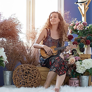 WINZZ AU88LAB Walnut Concert Ukulele Side Sound Hole Arched Back with Online Lessons, Gig Bag, Strap, Capo, Wall Hanger, 23 Inches