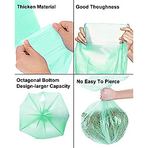 8 Gallon Biodegradable Trash Bags, AYOTEE Garbage Bags 8 gallon, Compostable Medium Trash Bags, Unscented Leak Proof Bags for Office, Home, Bathroom, Car, Kitchen(Green)
