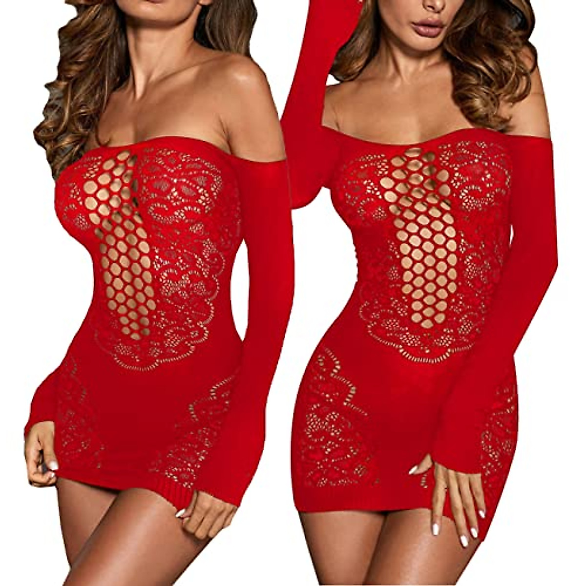 Sexy Women Dress Underwear Camisole Babydoll Lingerie Sets Bodysuit Nightgowns Sleepwear (red?YX08?)
