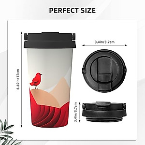 WANGZHAO Red Bird Design Print Double Wall Stainless Steel Vacuum Insulated Tumbler Cup Home Thermal Cup
