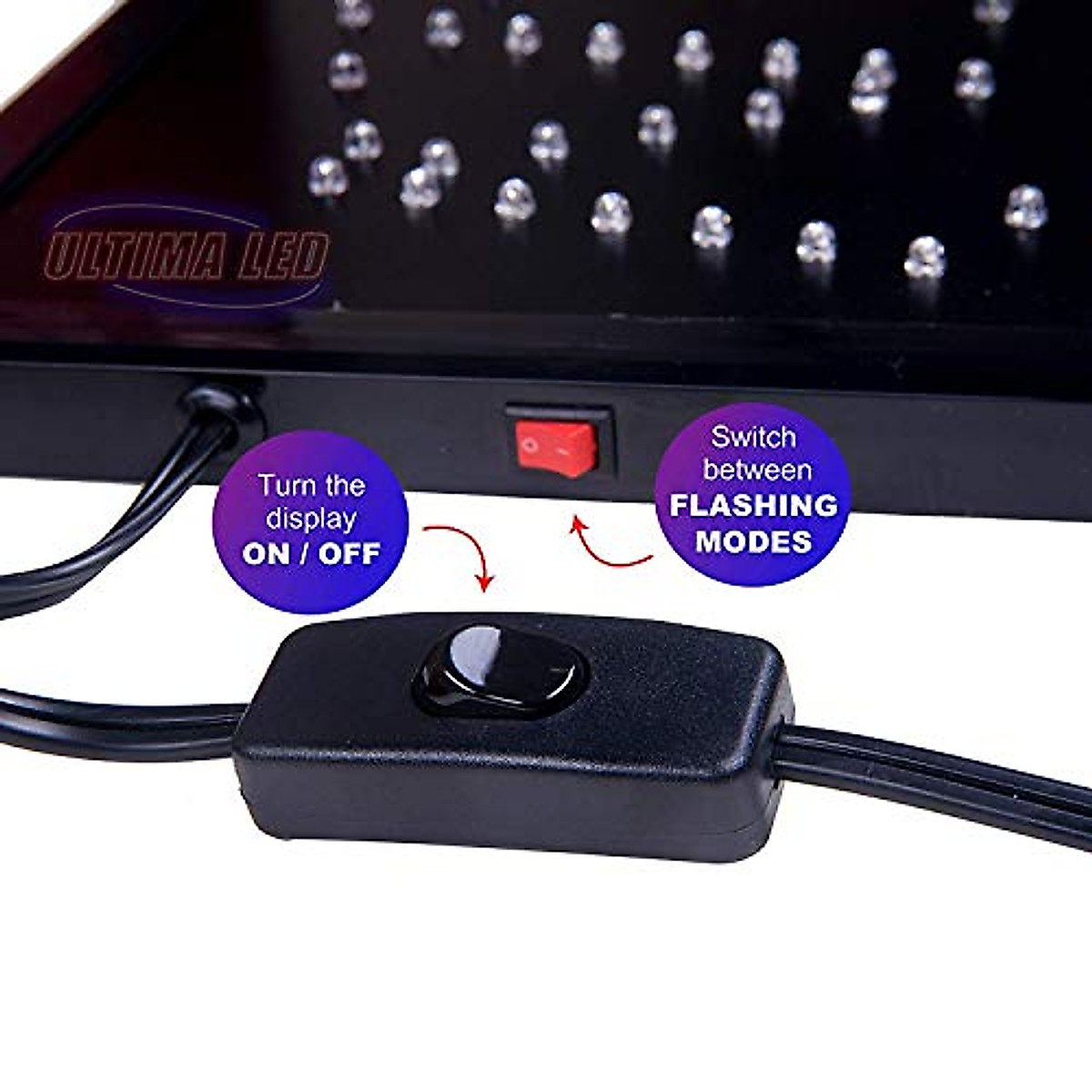 Ultima LED Neon Open Sign for Business: Jumbo Lighted Sign Open with Flashing Mode – Large Indoor Electric Light up Sign for Stores (23 x 14 in) Includes Business Hours and Open & Closed Sign