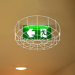 Gadpiparty 1 Set Exit Sign Damage Stopper Metal Wire Guard Exit Sign Damage Cage Wall Mounted Emergency Exit Light Protective Covers for Exit Sign or Emergency Light