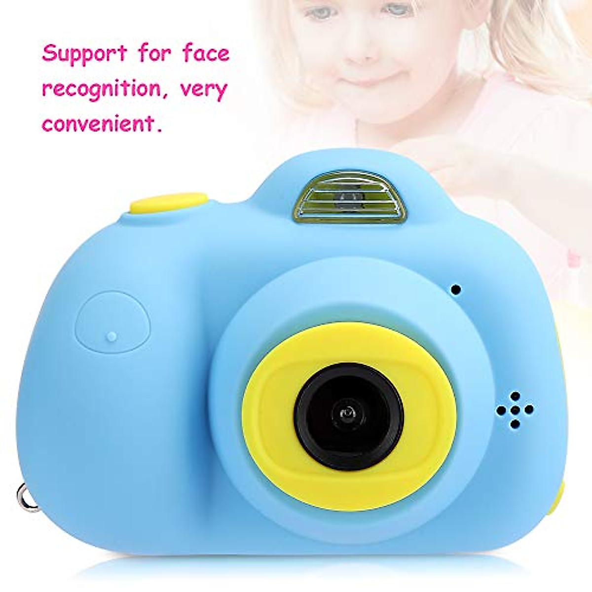 Vifemify Children Digital Camera Kid Play Toy with Anti Lost Lanyard Support for Face Recognition Waterproof Camera